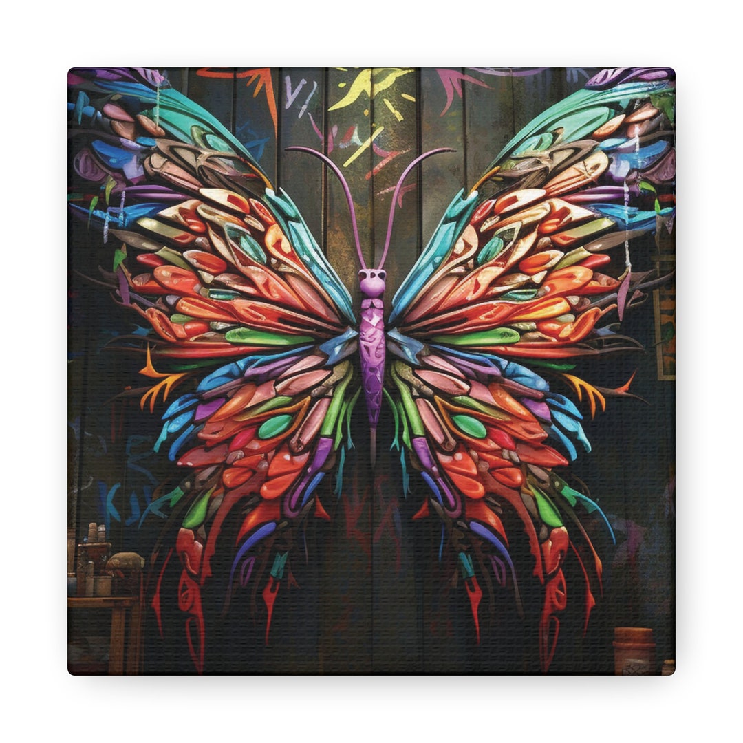 Butterfly Canvas Butterfly Home Wall Decor Butterfly Canvas - Etsy