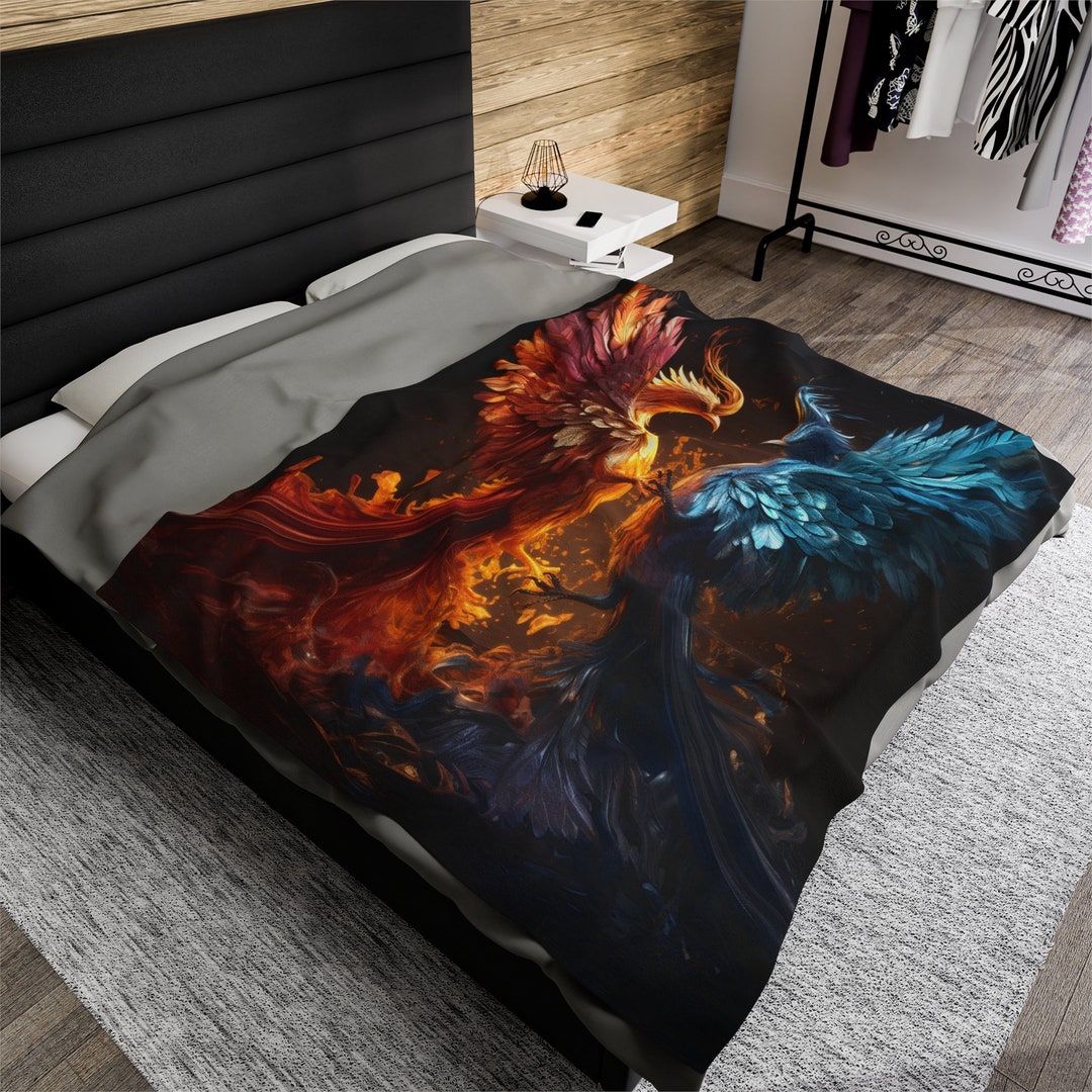 Fire and Ice Phoenix Velveteen Plush Blanket,fire and Ice Phoenix Home ...