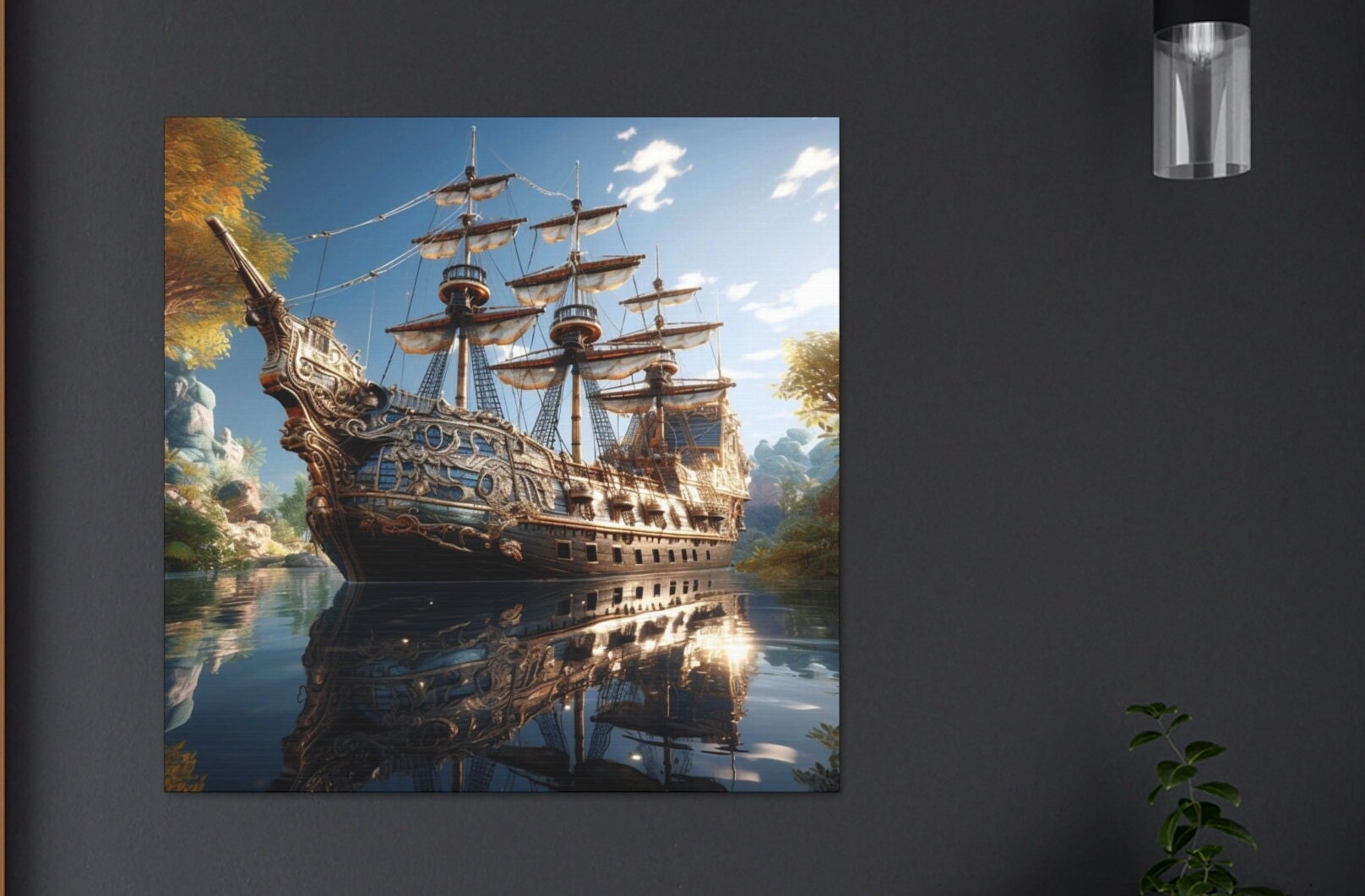 Pirate Ship Canvas, Pirate Ship Painting, Pirate Ship Artwork, Pirate ...