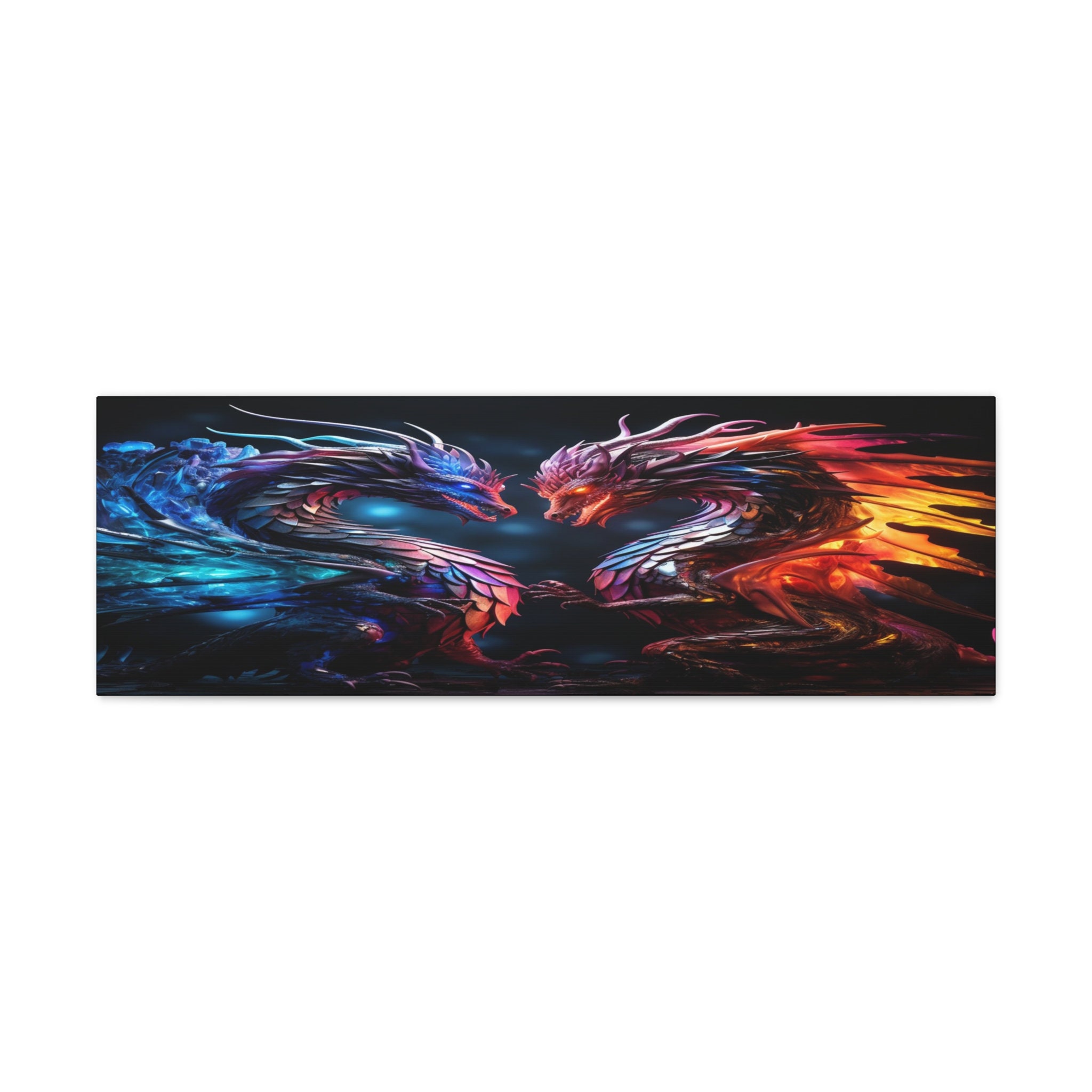 Two Dragons in Love Canvas, Two Dragons in Love Wall Decor, Two Dragons ...