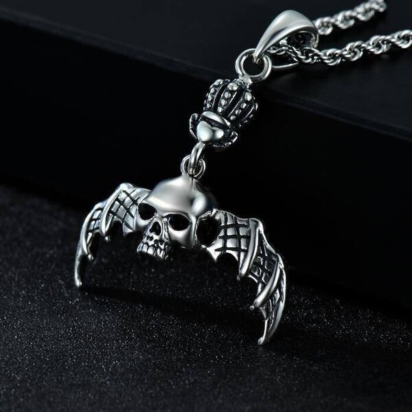 Bat Skull Pendant - Etsy