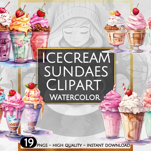 Sundae Clip Art - Etsy