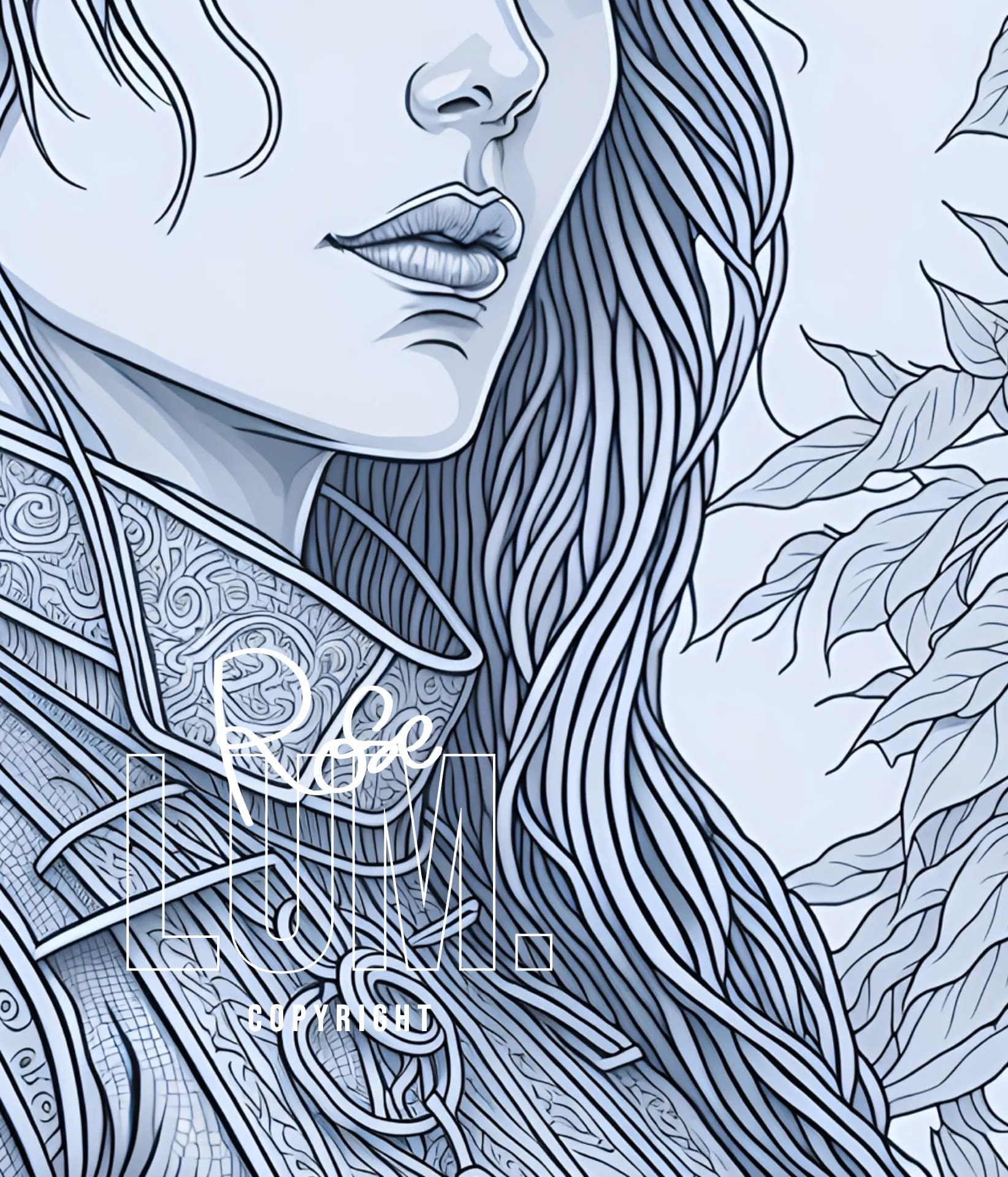 Athéna Coloring Page for Adults Printable Coloring Grayscale Coloring ...