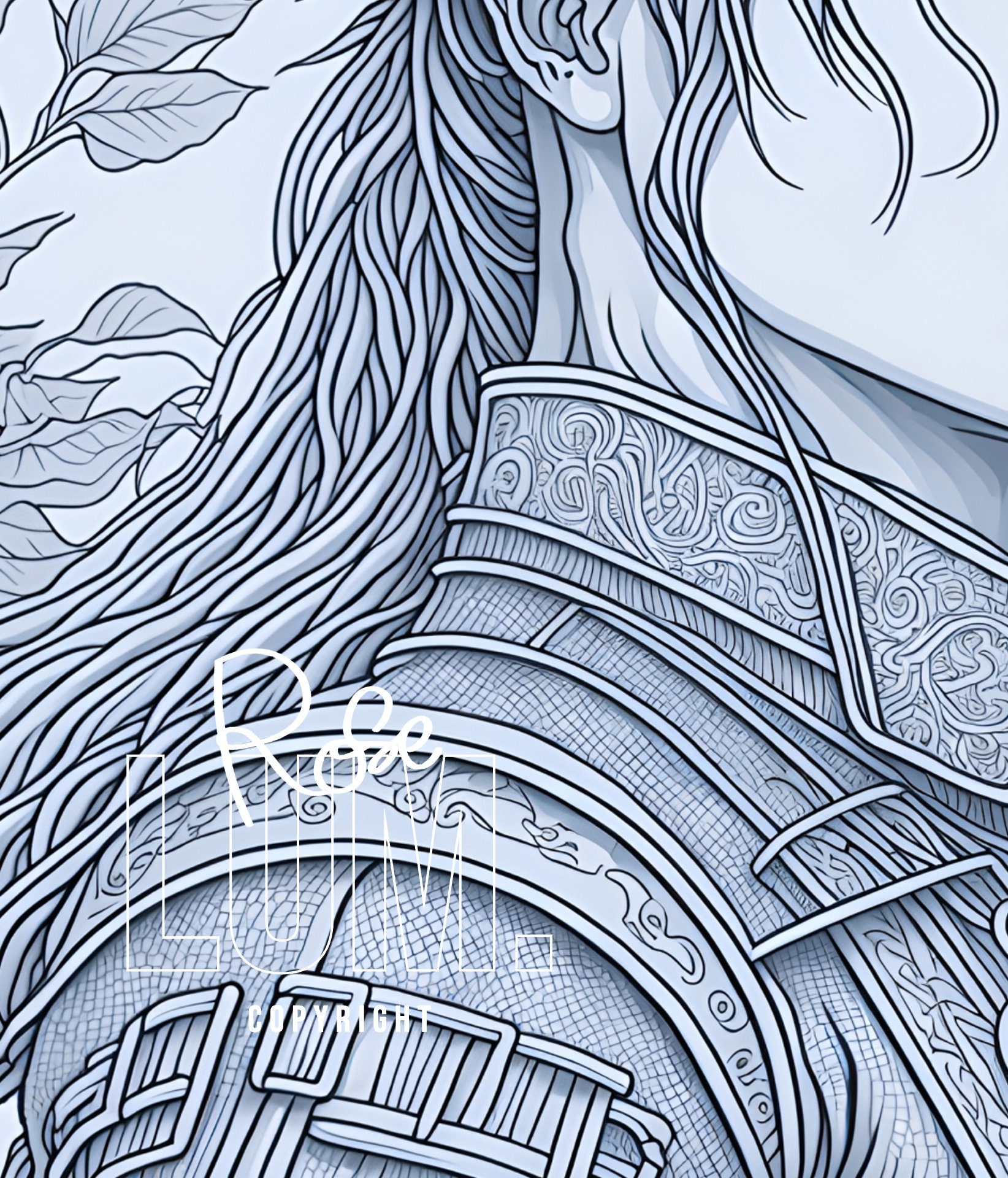 Athéna Coloring Page for Adults Printable Coloring Grayscale Coloring ...