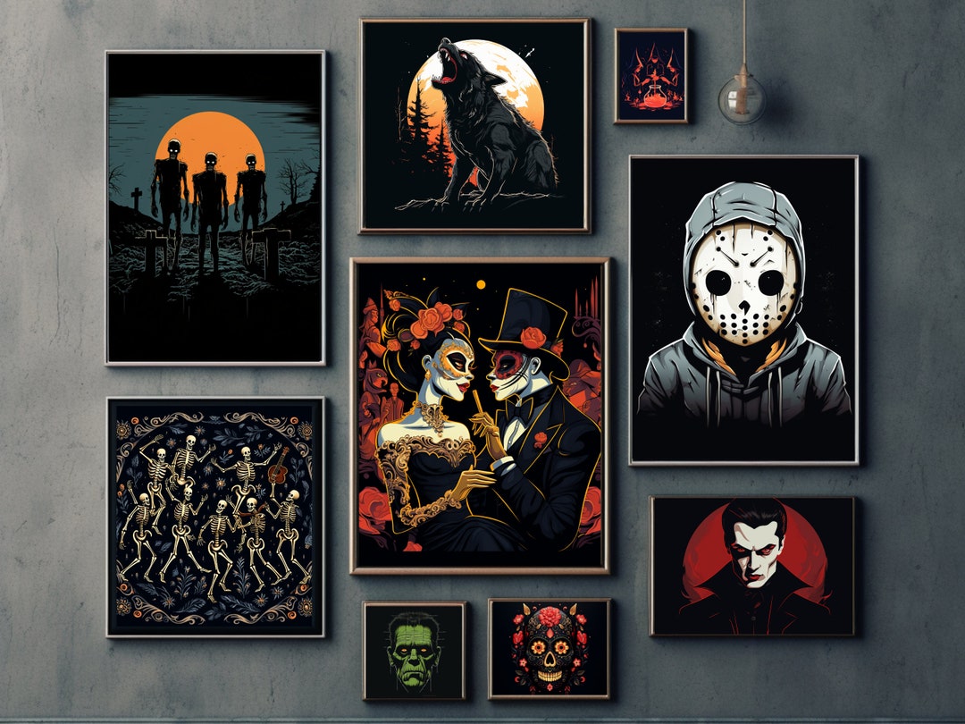 Retro Halloween Wall Art Prints Bundle of 9 Digital Downloads - Etsy