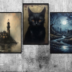 Dark Academia Decor Set of 9 Halloween Printables Vintage - Etsy