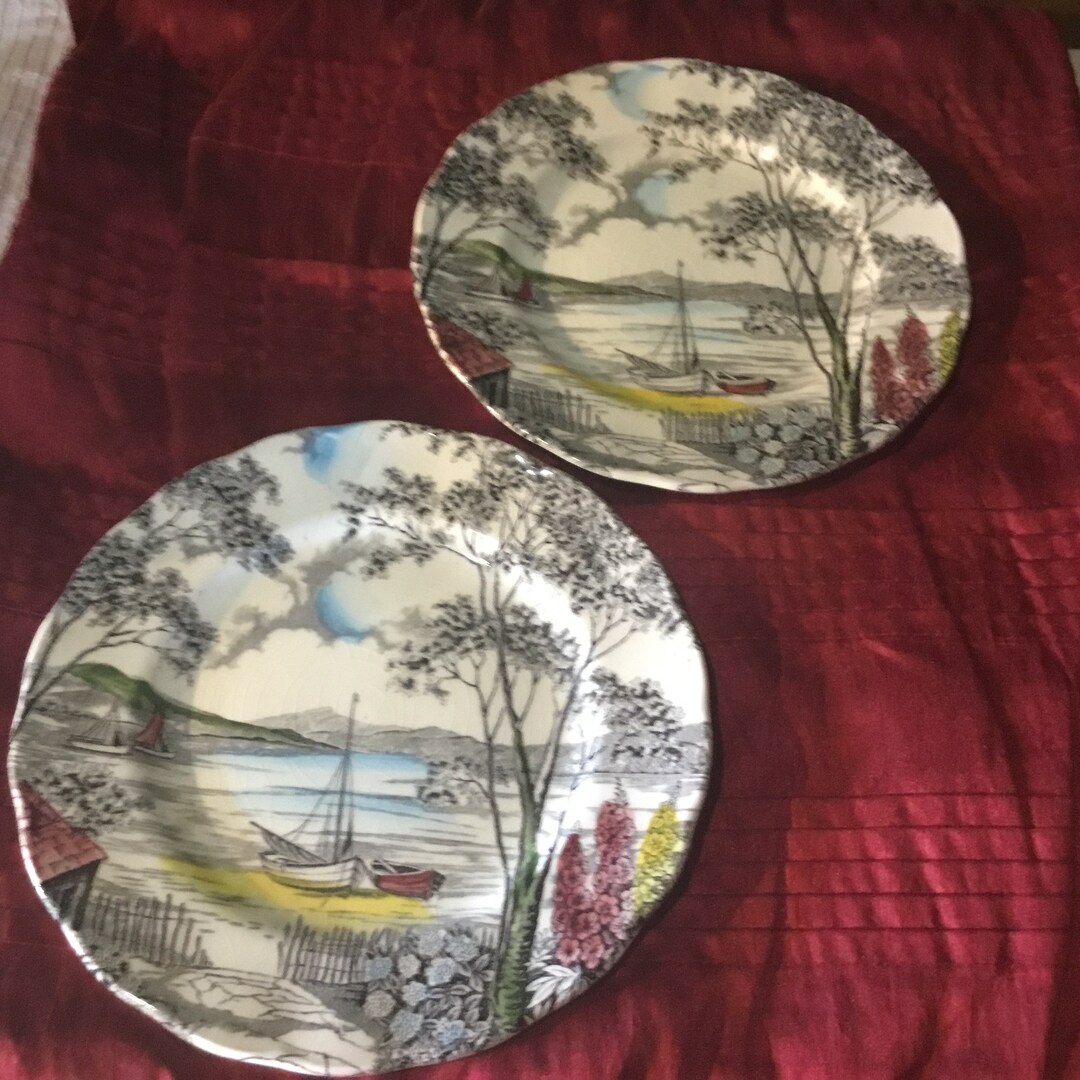 A Pair of W H Grindley Plates. A Must for Staffordshire Pottery ...