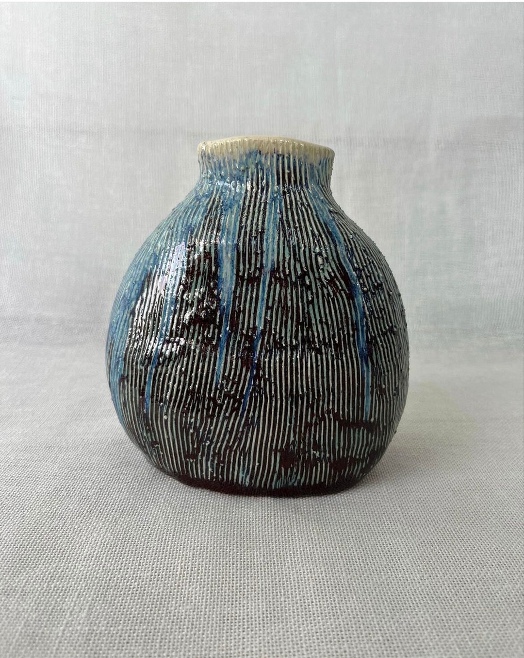 Pinch Pot Drip Textured Vase - Etsy