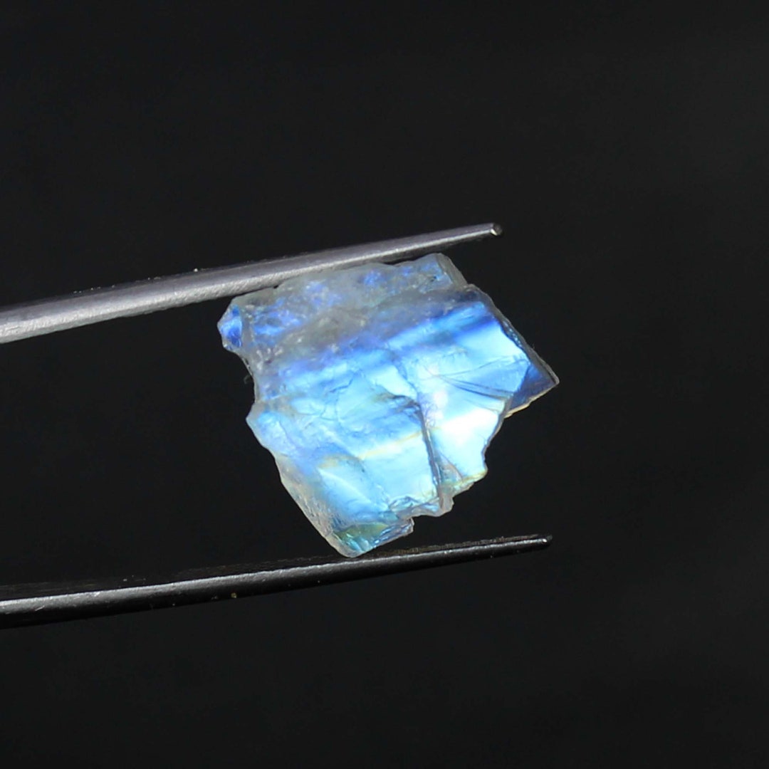 Blue Moonstone Rough Stone, White Rainbow Raw, Loose Rough Slice, Rough ...