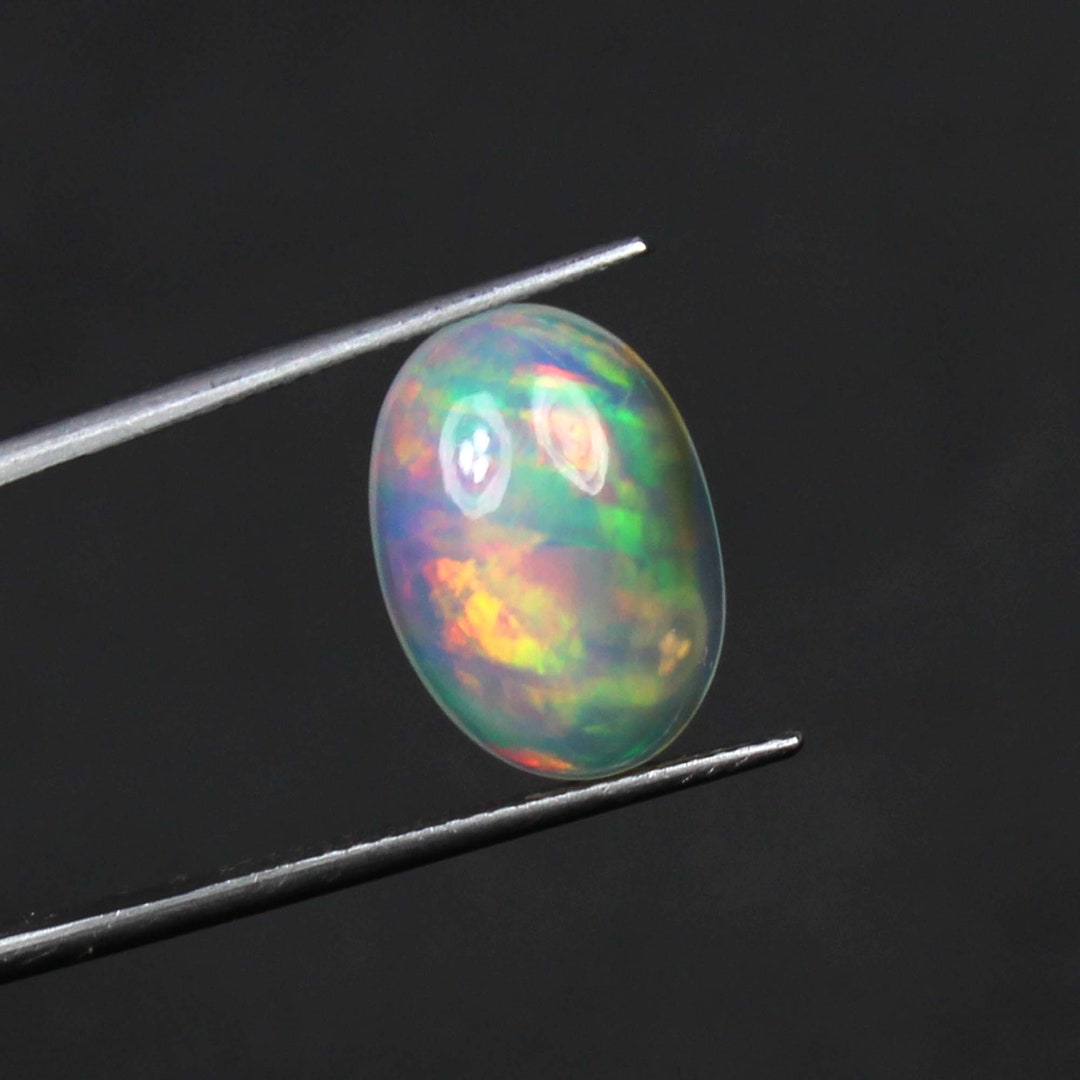 Fire Play Opal, Rainbow Fire Opal Cabochon, Multi Fire Opal, Ethiopian Opal, Natural Welo Fire ...