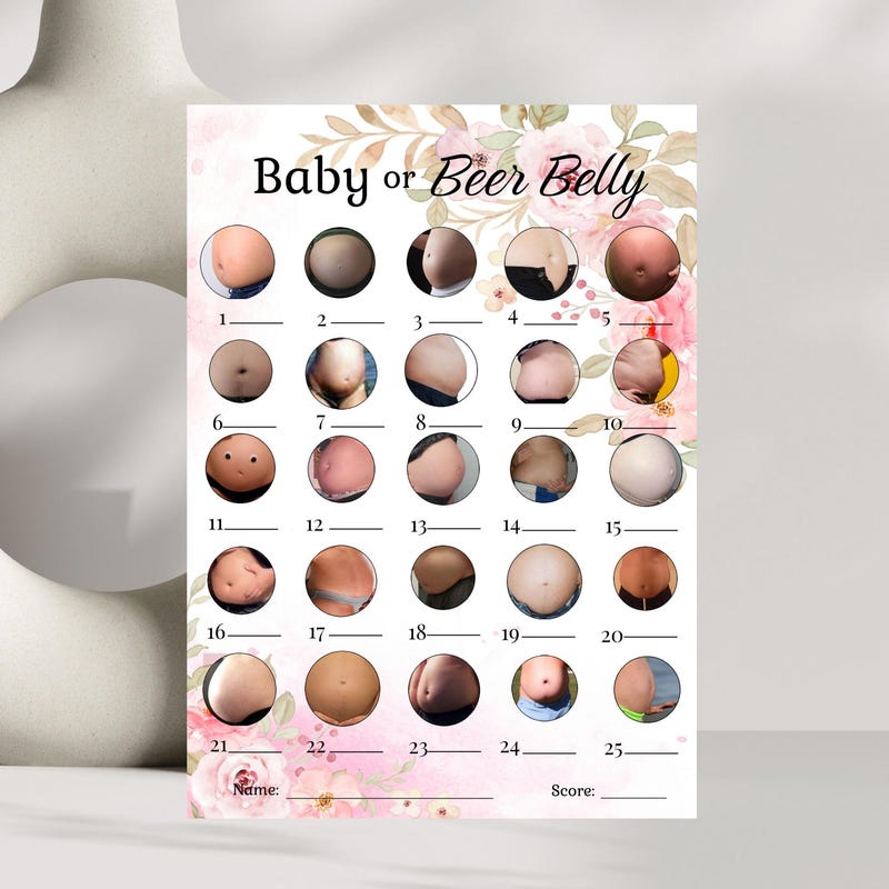 Pink Girl Baby Bump Game - Etsy