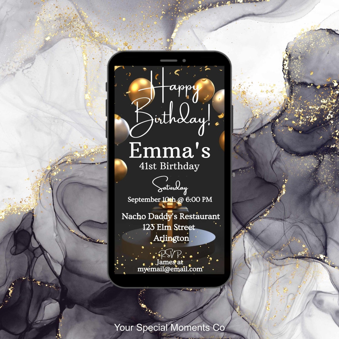 Mobile Happy Birthday Party E-invitation, Electronic Party Announcement ...