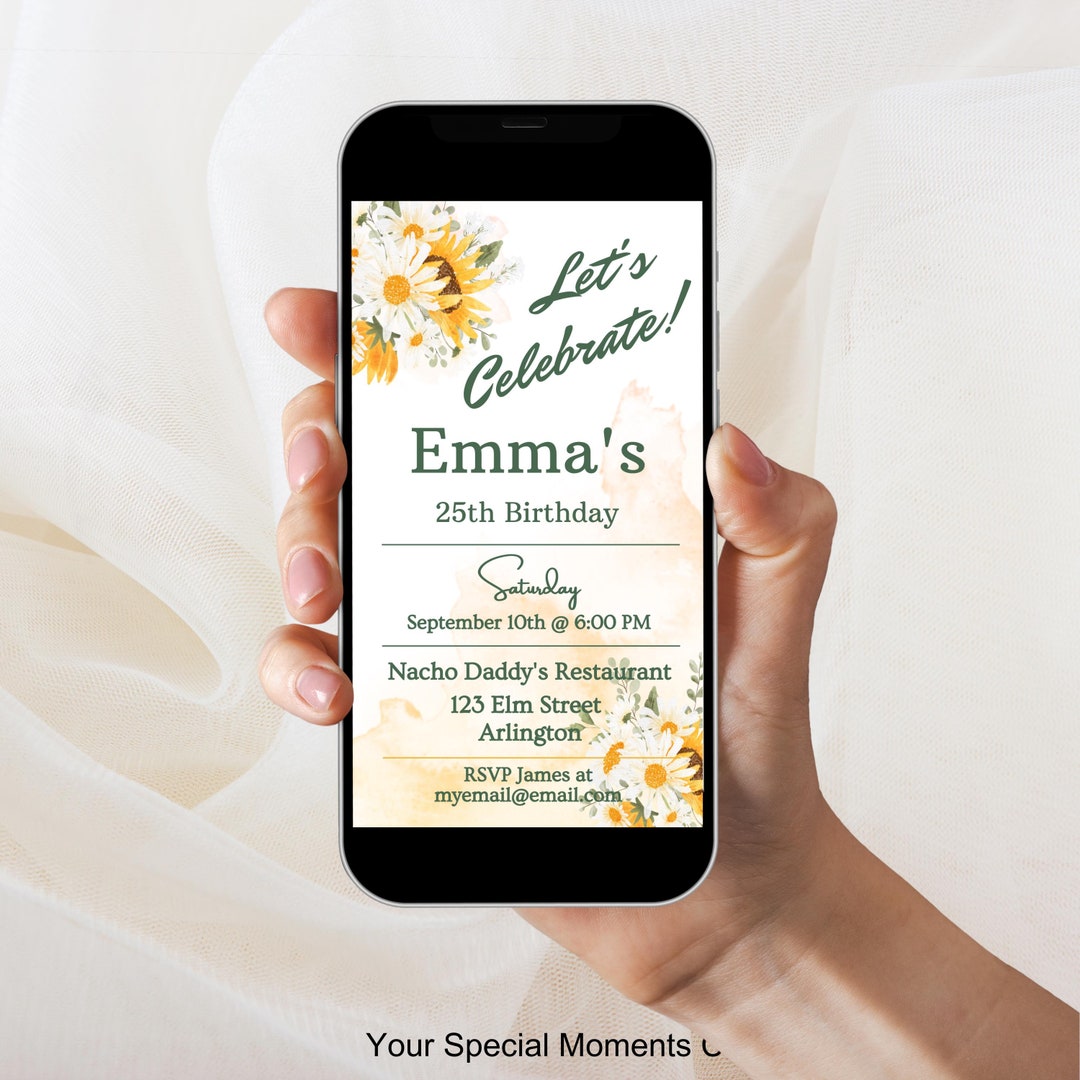 Printable and Mobile Birthday Party Invitation, Customizable Evite for ...