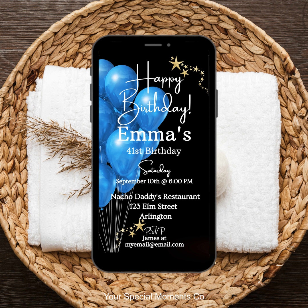 Mobile Happy Birthday Party E-invitation, Electronic Party Announcement ...