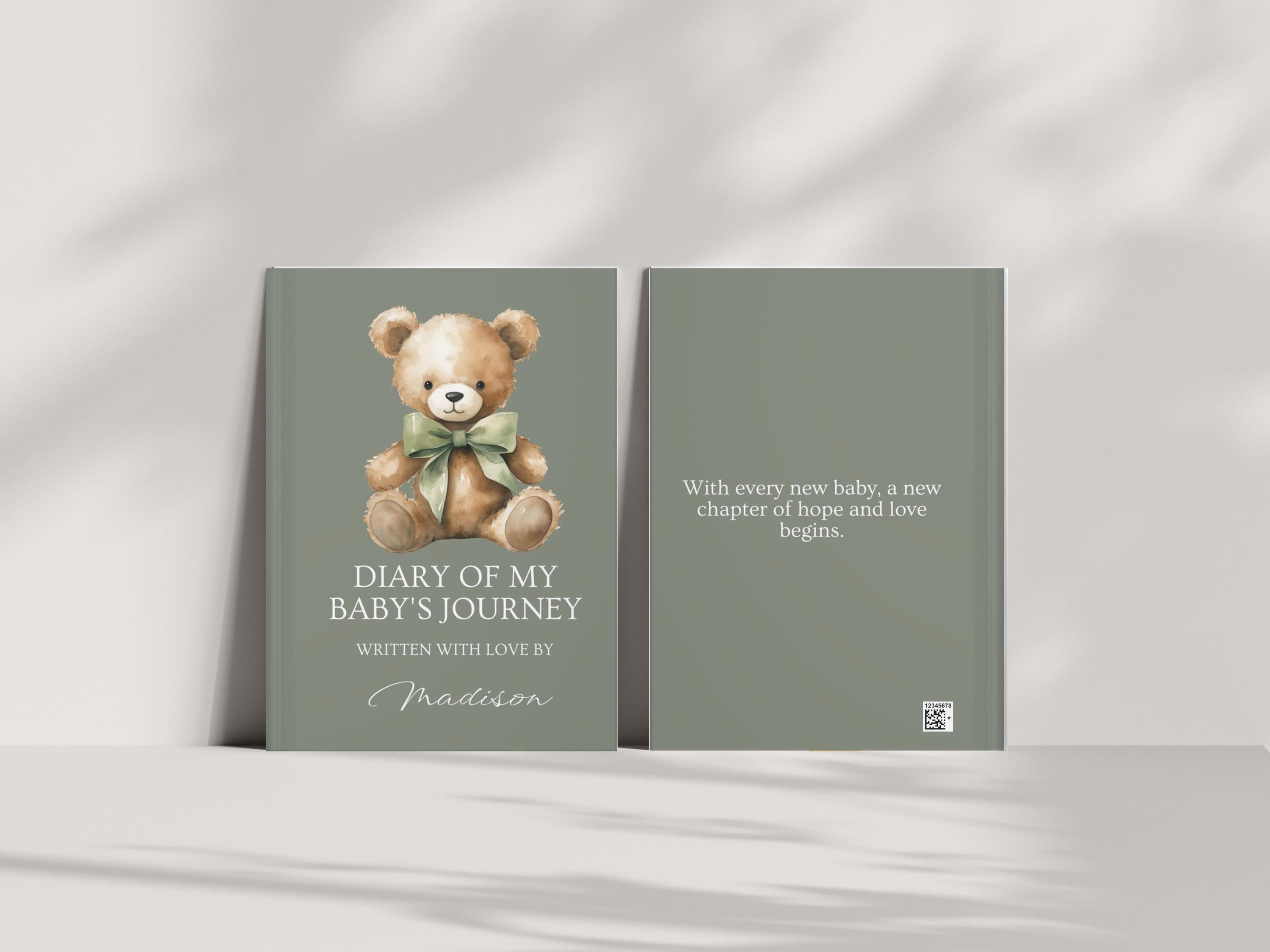 Editable Gender Neutral Boy Girl Baby Shower Diary Hardcover Journal ...