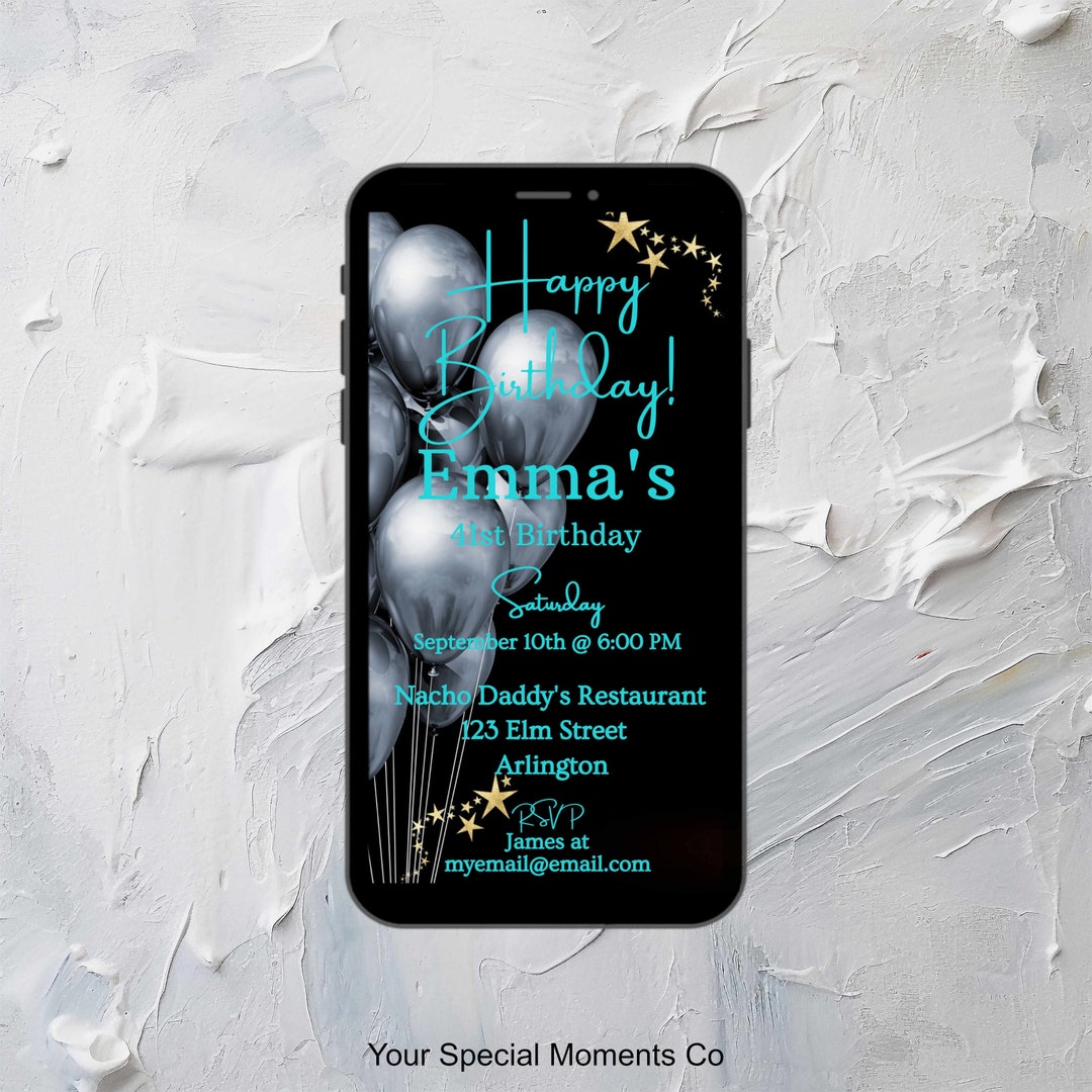 Mobile Happy Birthday Party E-invitation, Electronic Party Announcement ...