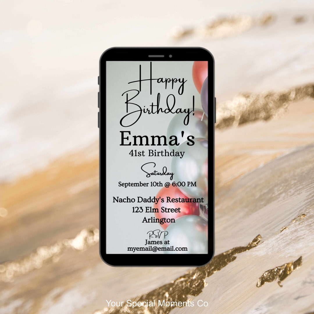 Happy Birthday Digital Party E-invitation, Electronic Party ...