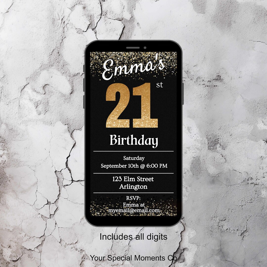 Mobile 21st Party E-invitation, Electronic Party Announcement, Special ...