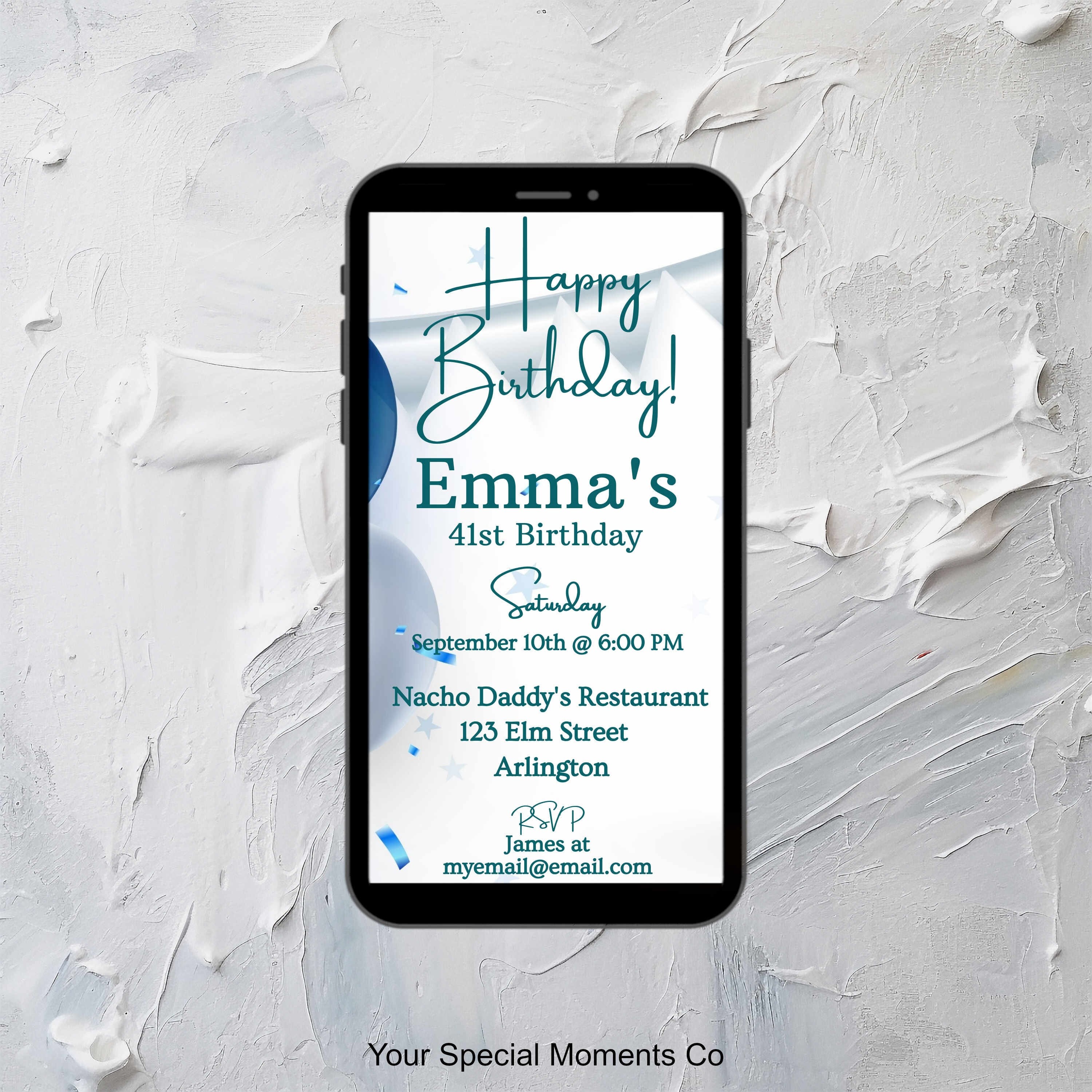 Mobile Happy Birthday Party E-invitation, Electronic Party Announcement ...