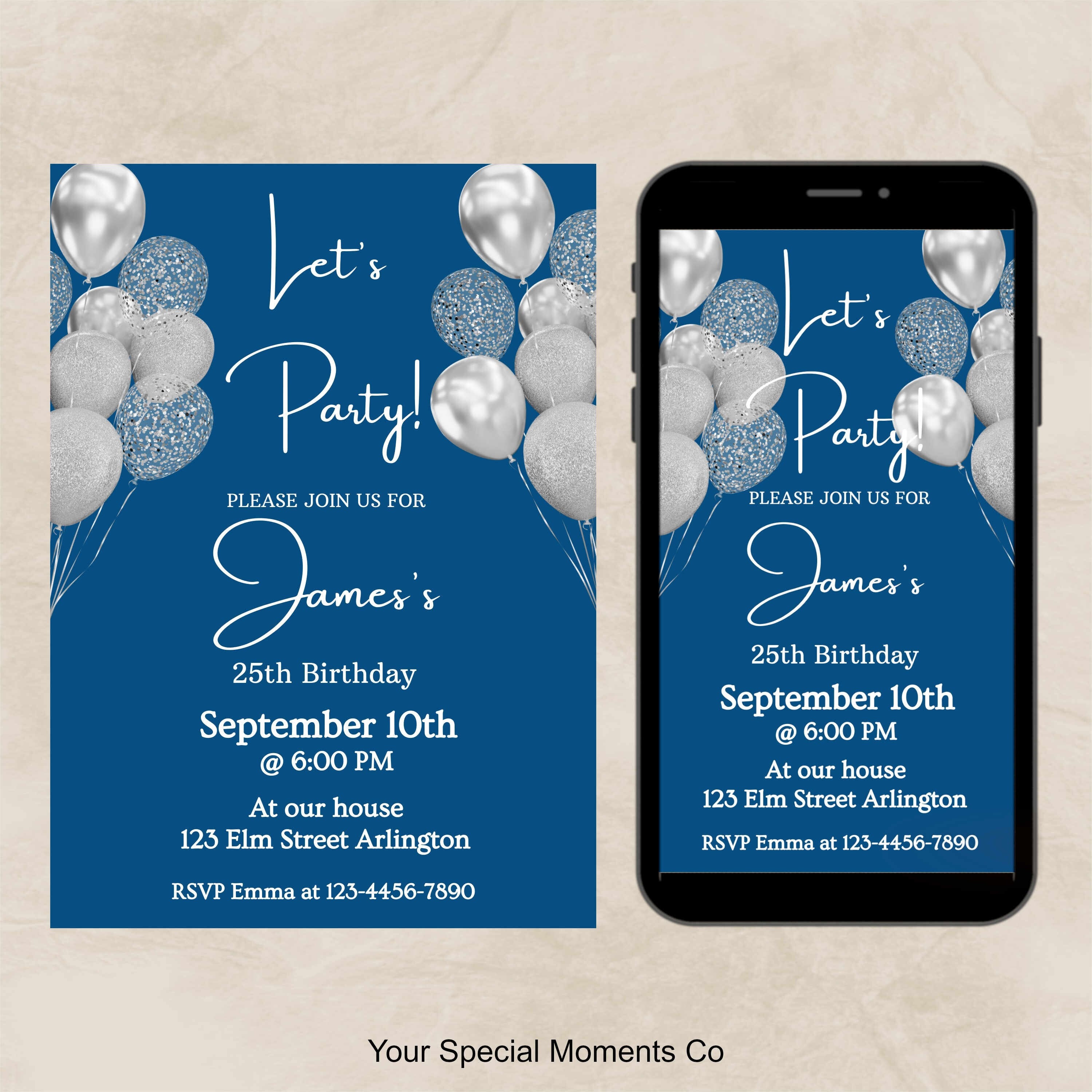 Personalized Custom Party Invitation - Custom Birthday Invite, Digital ...