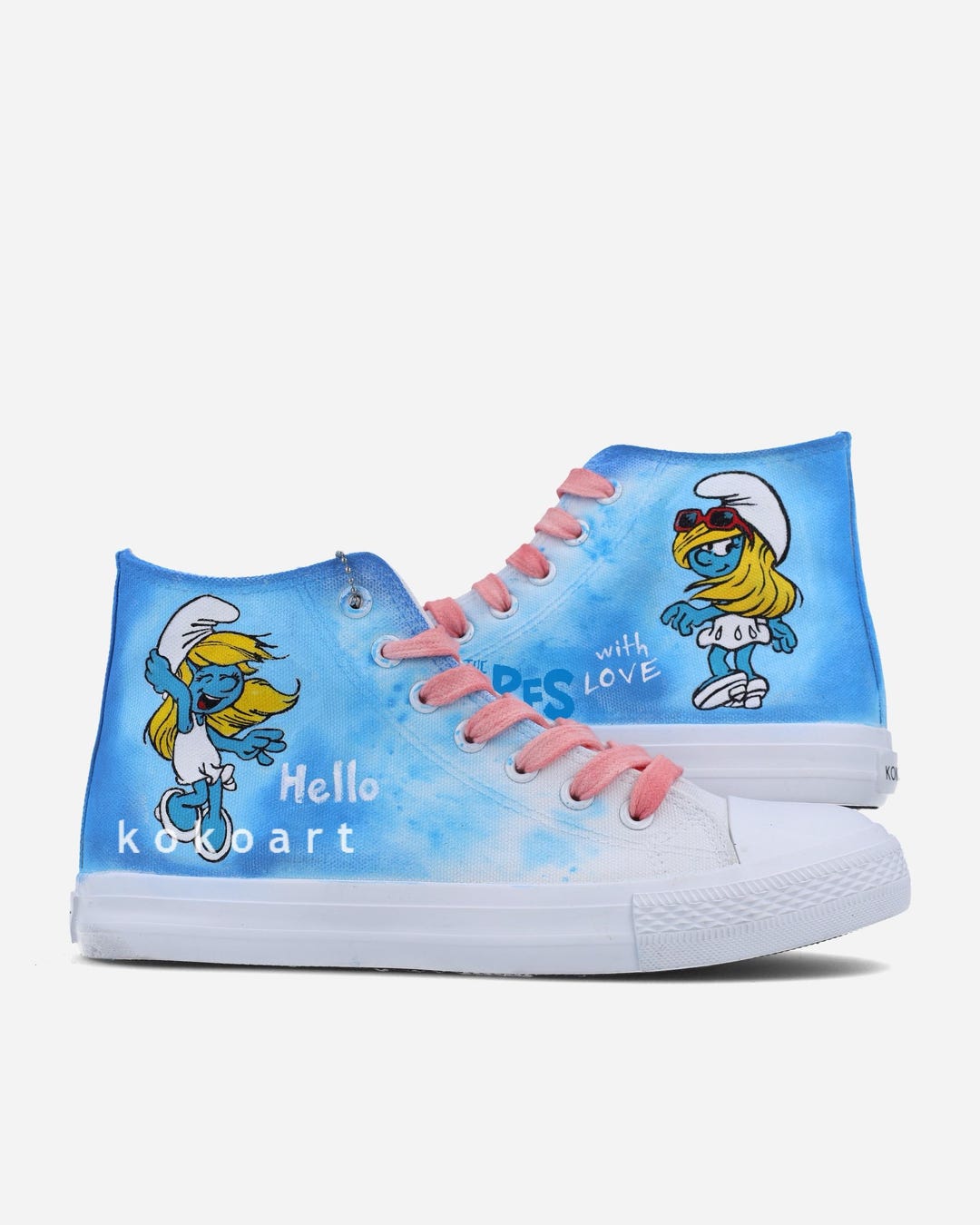 Official the Smurfs Hand Painted Shoes - Etsy
