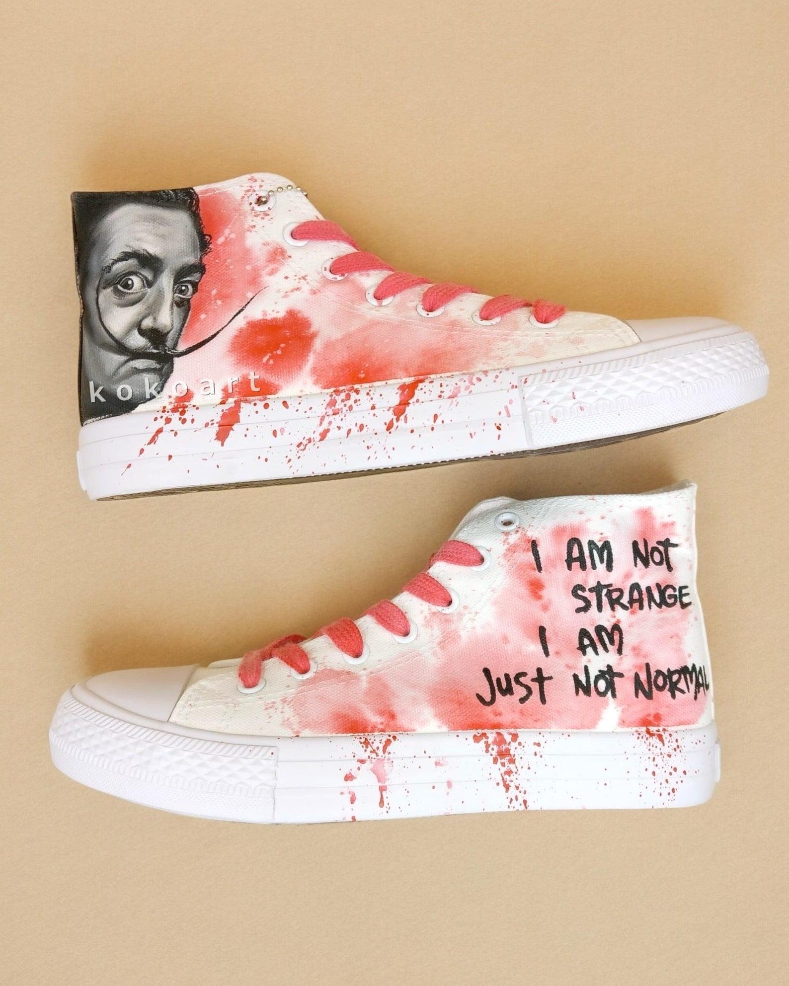Hand-painted Salvador Dalí Shoes – Custom Artistic Shoes – Unique Gift ...