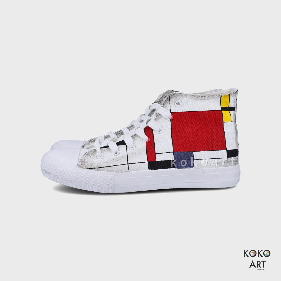 Hand Painted Shoes Mondrian Inspired - Etsy