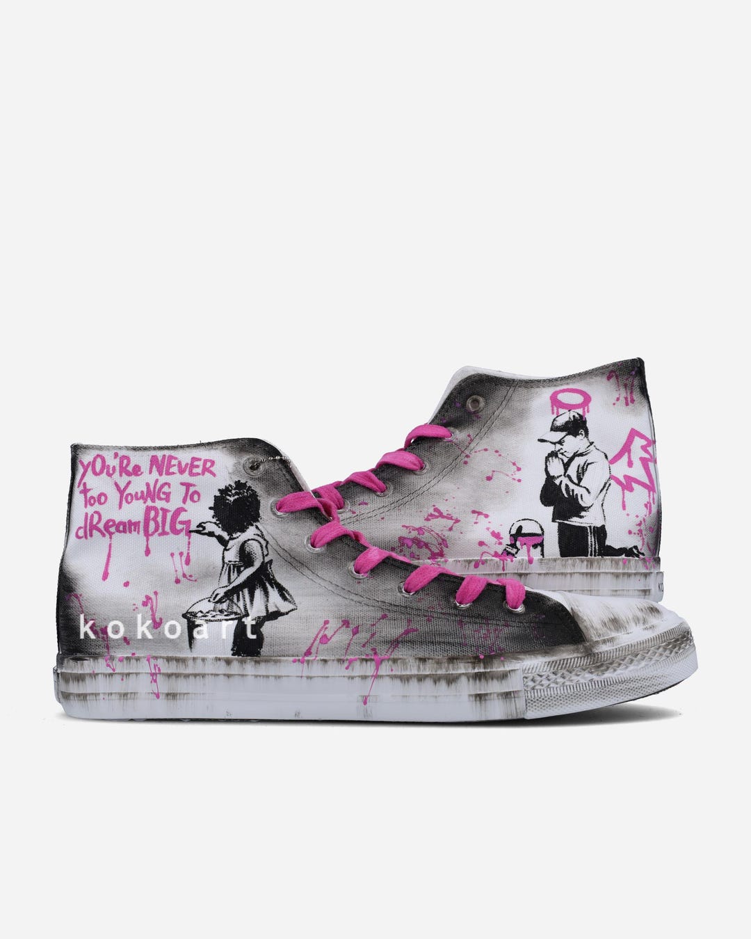 Hand Painted Shoes Graffiti Design - Etsy