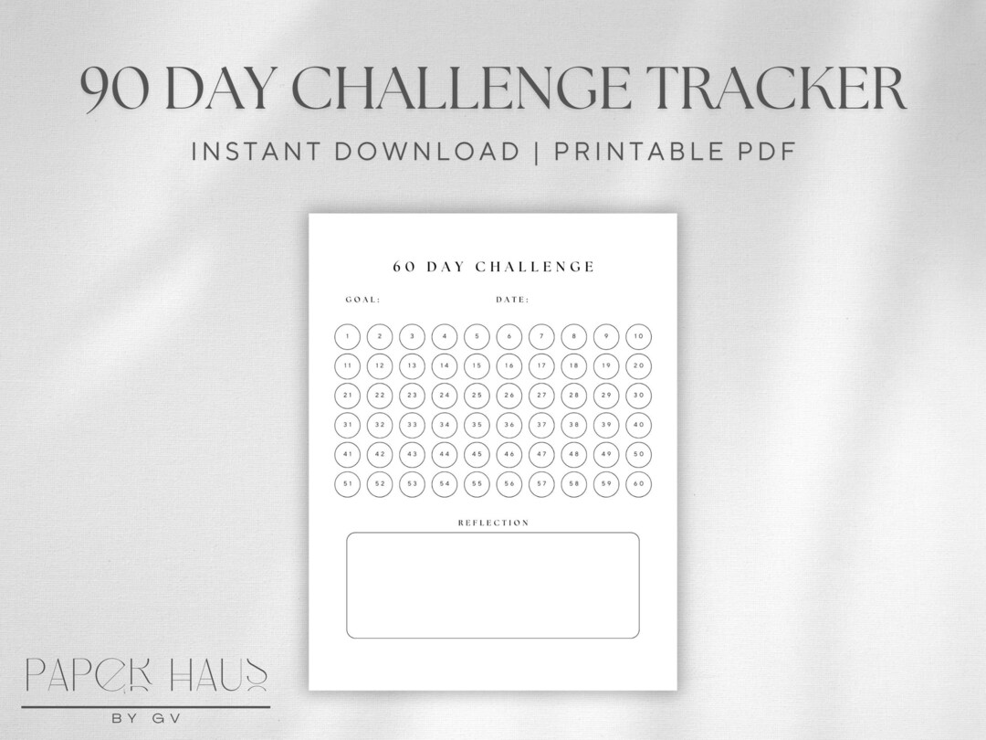 90 Day Challenge Tracker 3 Month Habit Tracker Goal - Etsy
