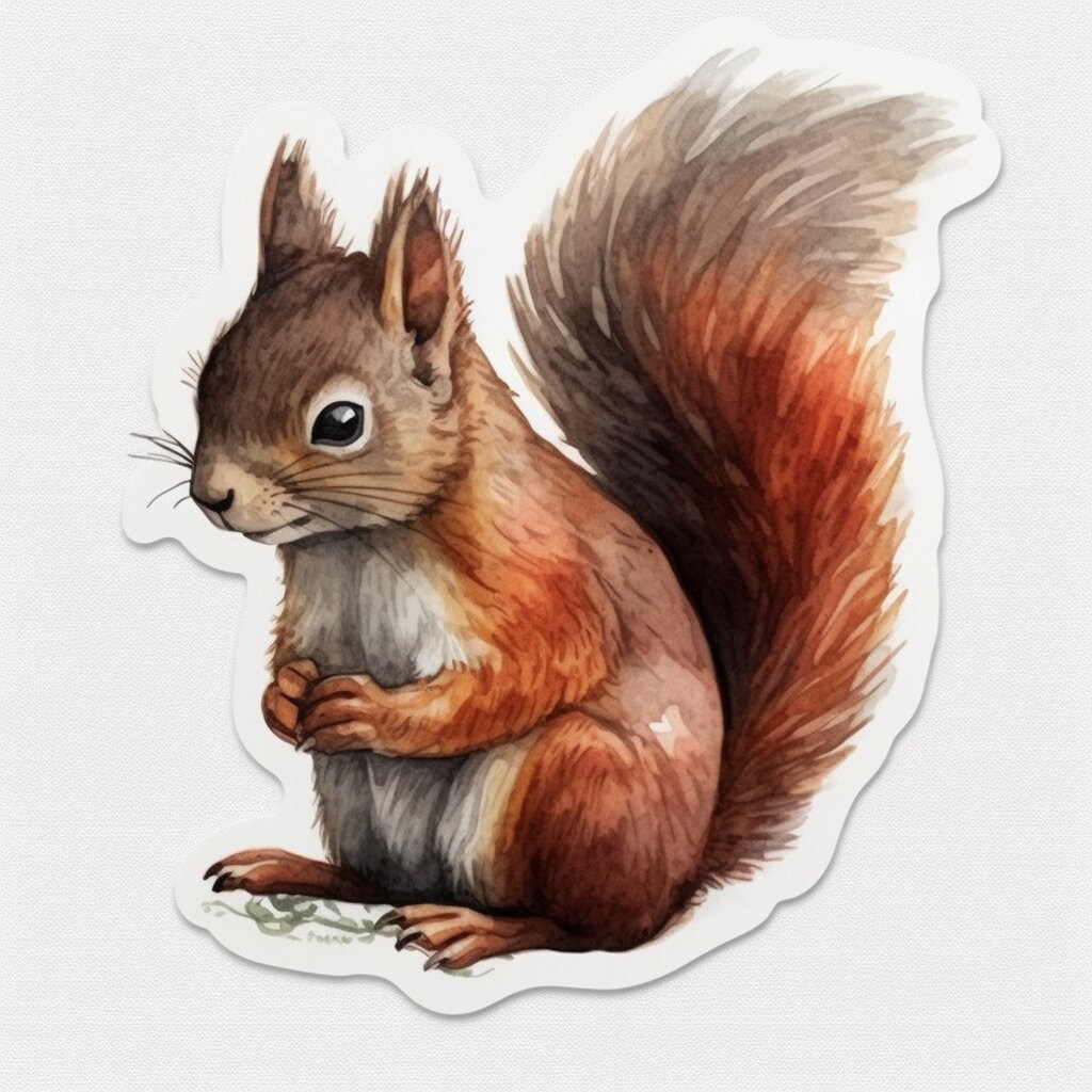 Mini Squirrel Sticker, Small Stickers, 1 Inch Stickers, Squirrel ...