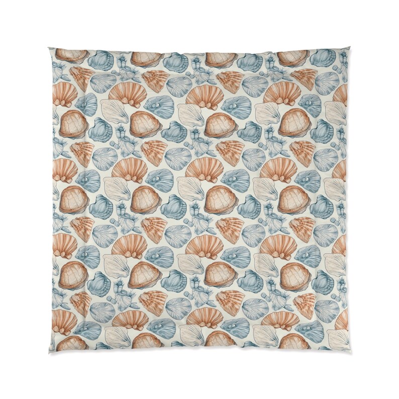 Seashell Comforter, Oceanic Themed Comforter, Ocean Comforter, Cute ...