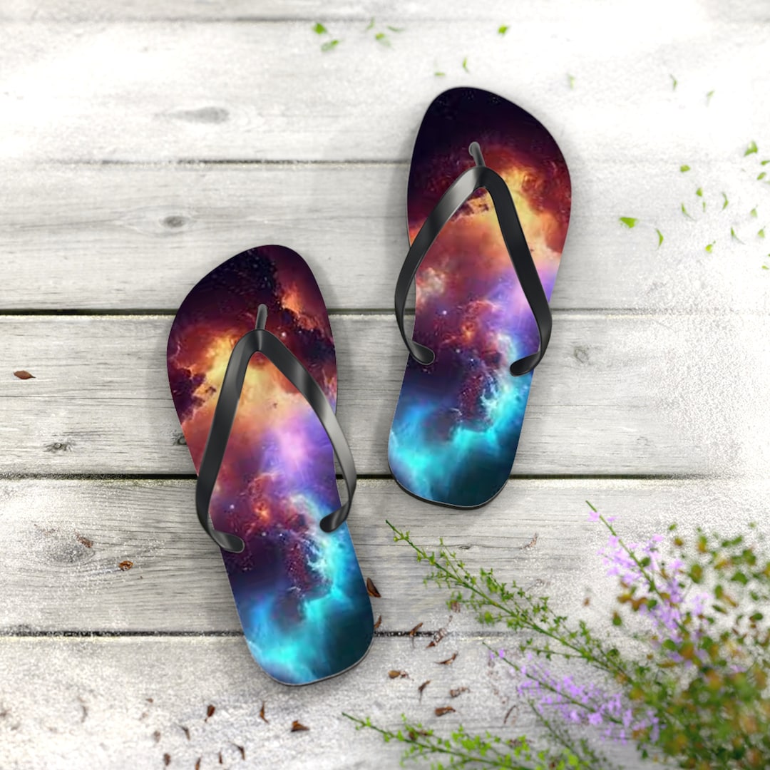 Galaxy Flip Flops, Outer Space, Space Flip Flops, Galaxy Shoes, Milky ...