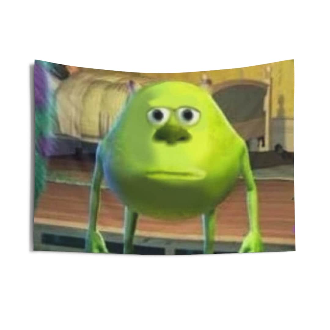 Mike Wazowski Meme Indoor Wall Tapestries, Funny Tapestry, Flag, Meme ...