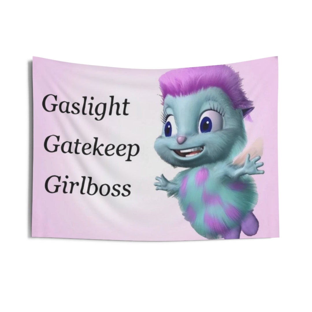 Bibble Meme Indoor Wall Tapestries, Gaslight, Gatekeep, Girlboss, Bible ...