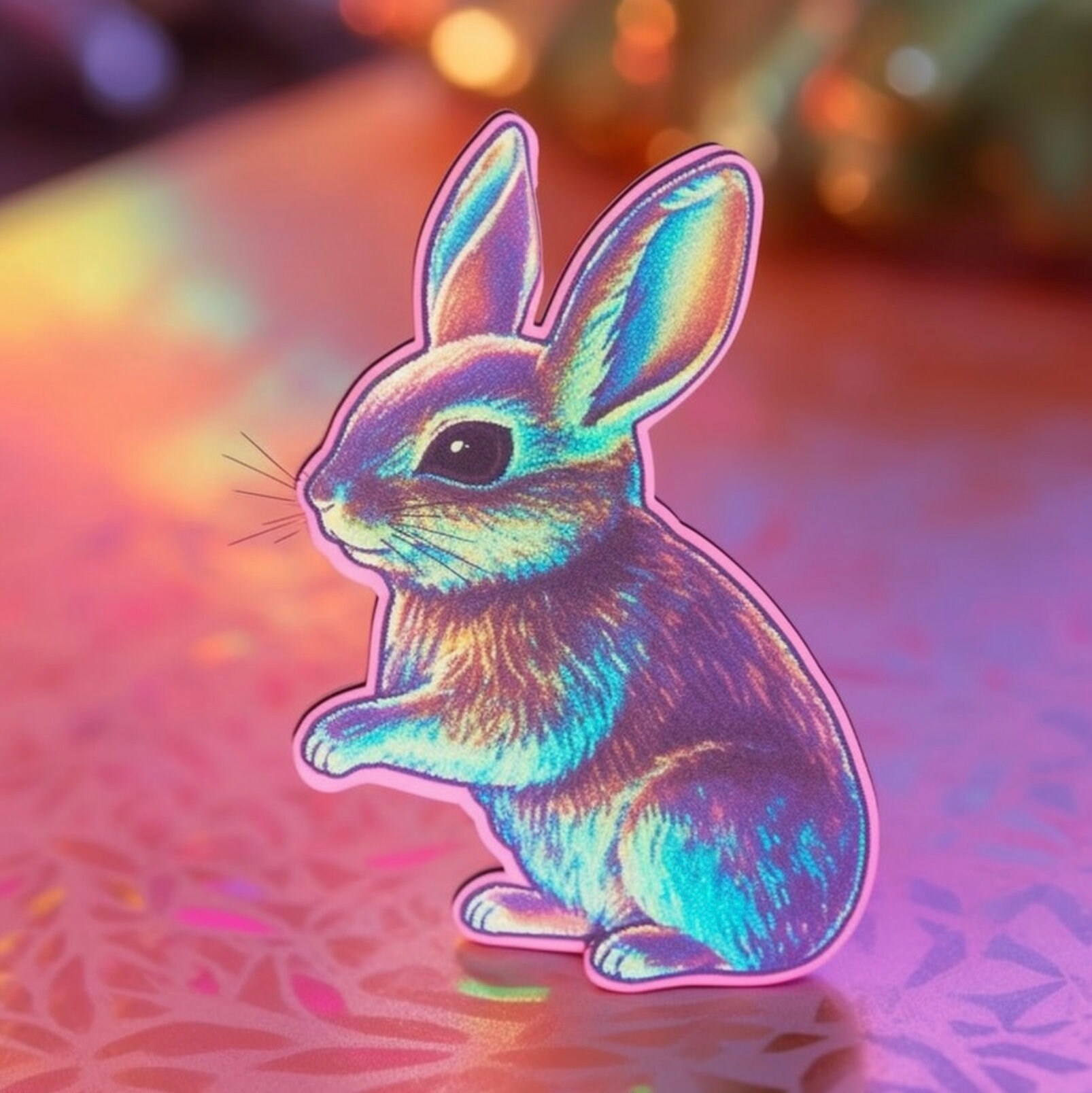 Rainbow Baby Rabbit Sticker High Quality Water Proof Stickers - Etsy