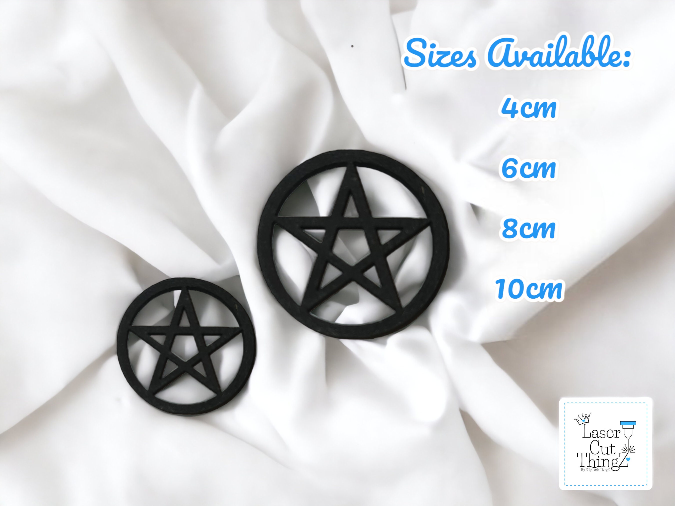 Black MDF Craft Shapes Pentagram Pocket Hug Token Wooden Blank ...