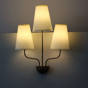 Handcrafted Brass Triple Arm Wall Lamp - Etsy