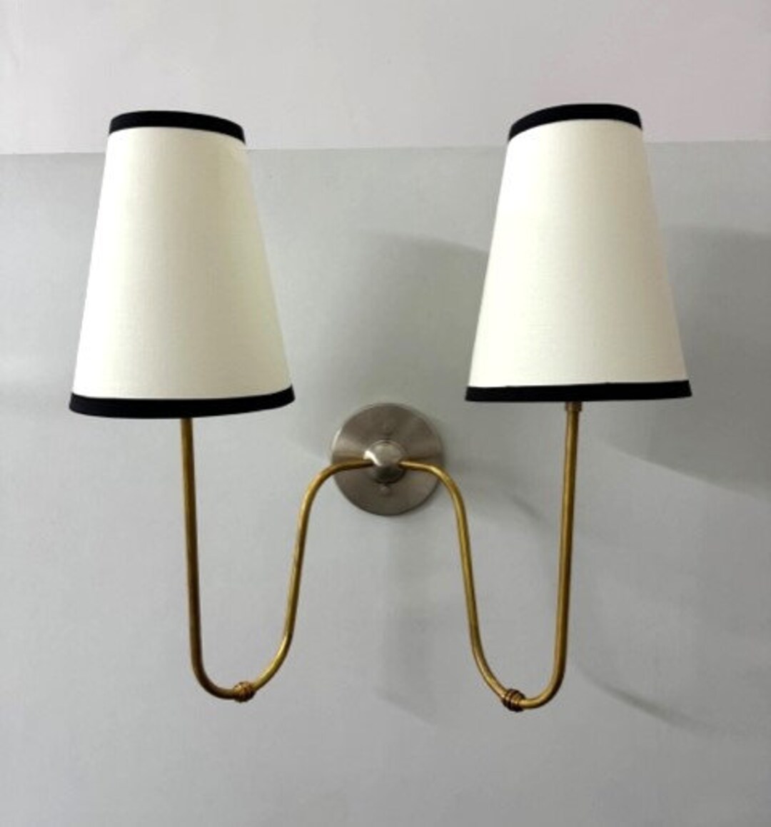 Handcrafted Brass Wall Lamp With Dual Arms Illuminate Your Space in ...