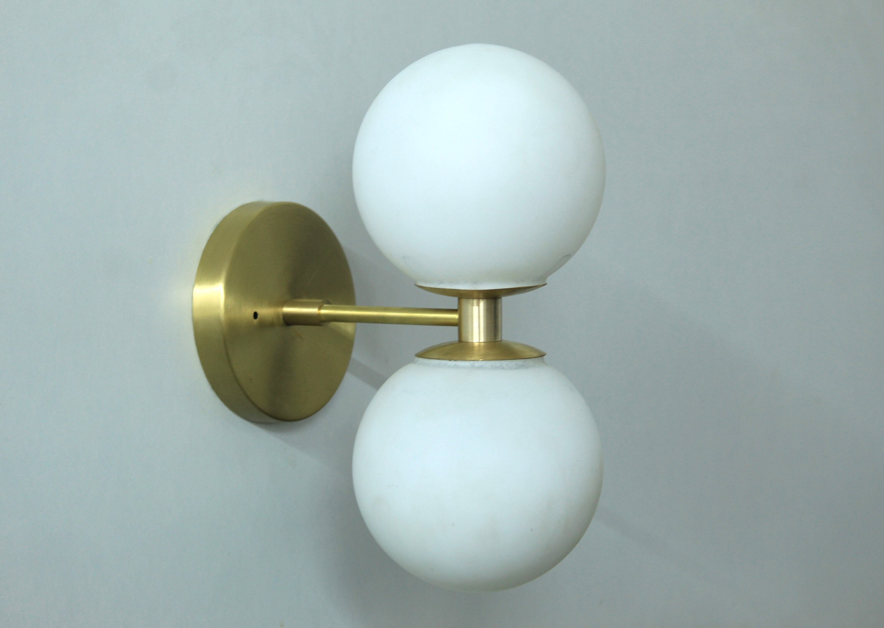 Timeless Radiance Elegance Brass Milky Ball Wall Lamp for Illuminating ...