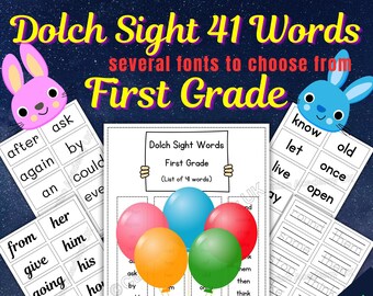 Printable Flashcards Dolch Sight Words Second Grade 46 Words Homeschool ...