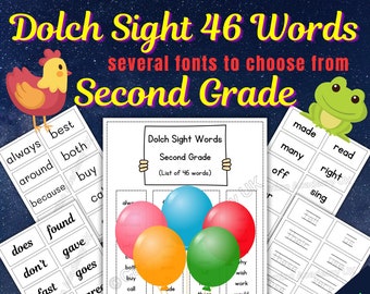 Printable Flashcards Dolch Sight Words Nouns 95 Words Homeschool Kids ...