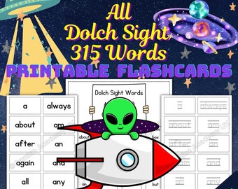 Pre-kindergarten Printable Dolch Sight Words Flashcards - Etsy