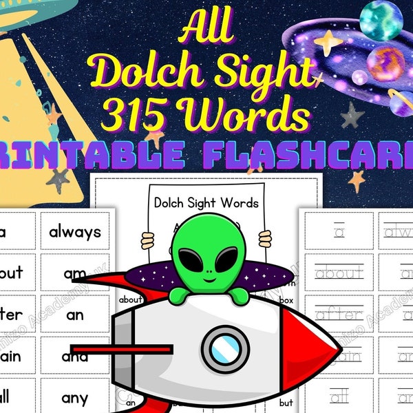 Printable Flashcards Dolch Sight Words Nouns 95 Words Homeschool Kids ...