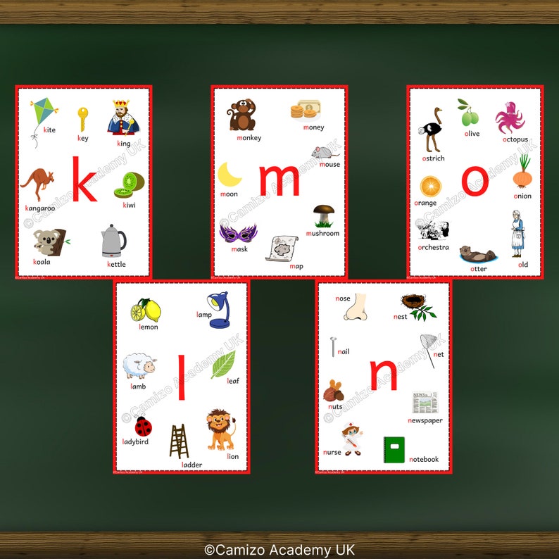A4 Posters A-Z Alphabet 26 Initial English Sounds Charts Homeschool ...