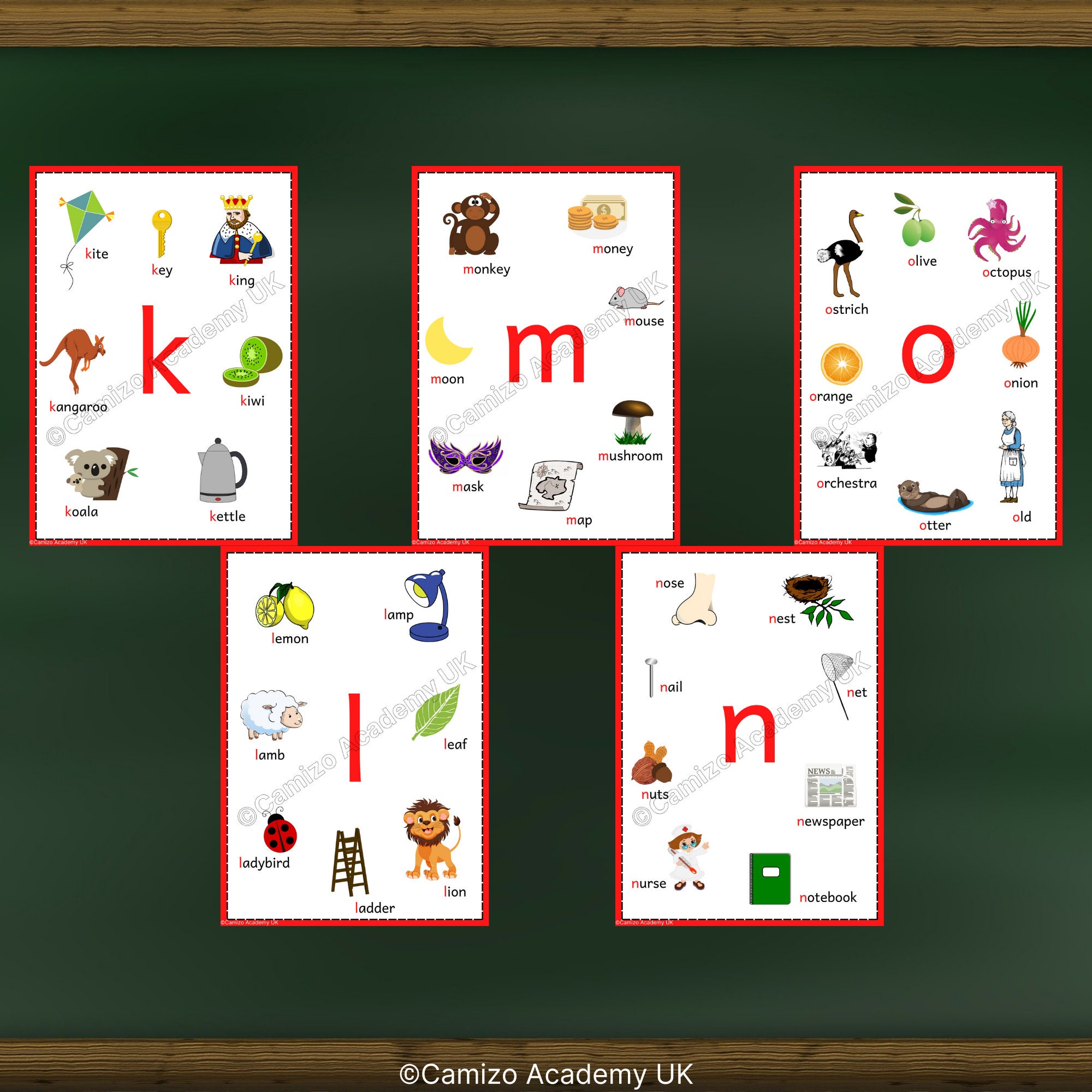 A4 Posters A-Z Alphabet 26 Initial English Sounds Charts Homeschool ...