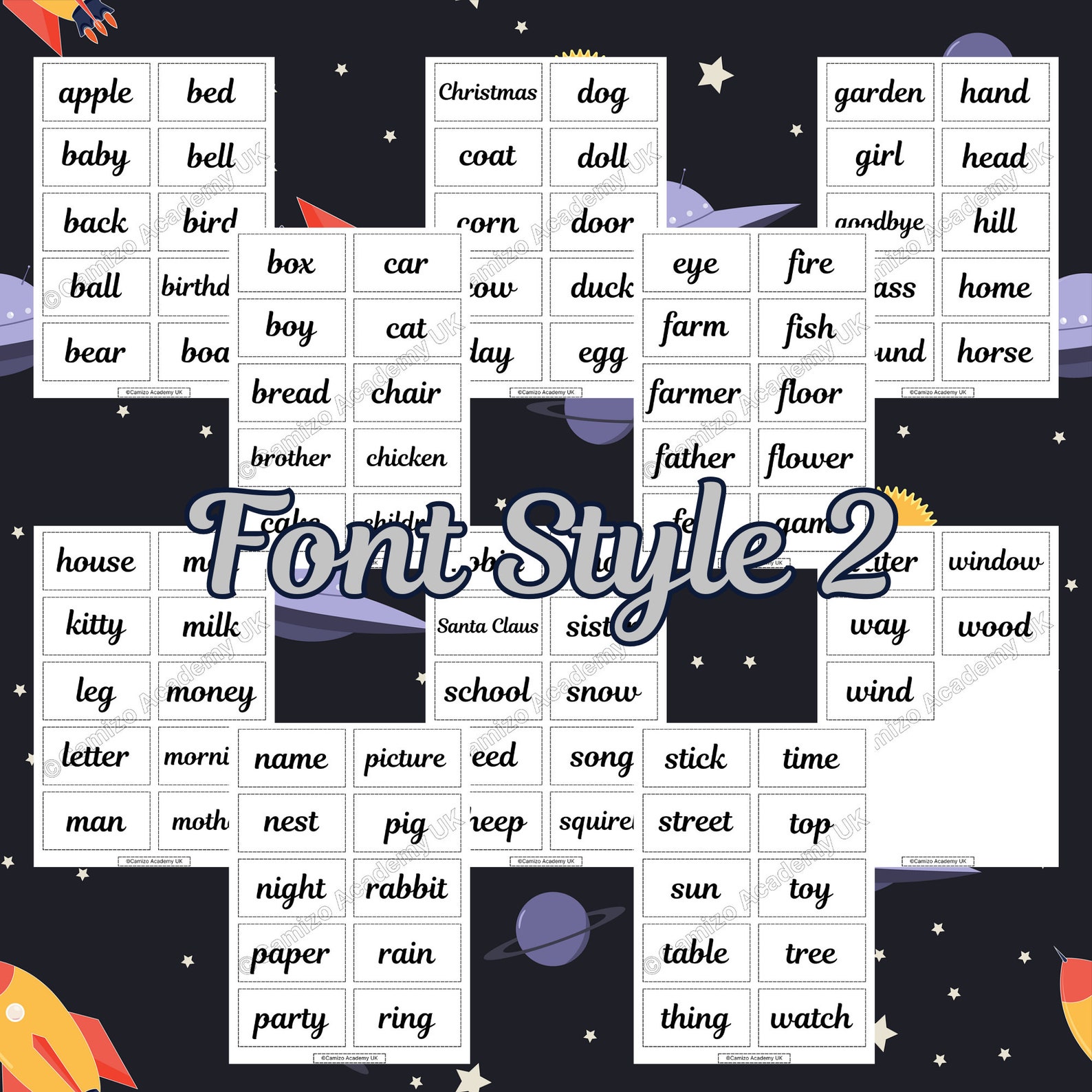 Printable Flashcards Dolch Sight Words Nouns 95 Words - Etsy