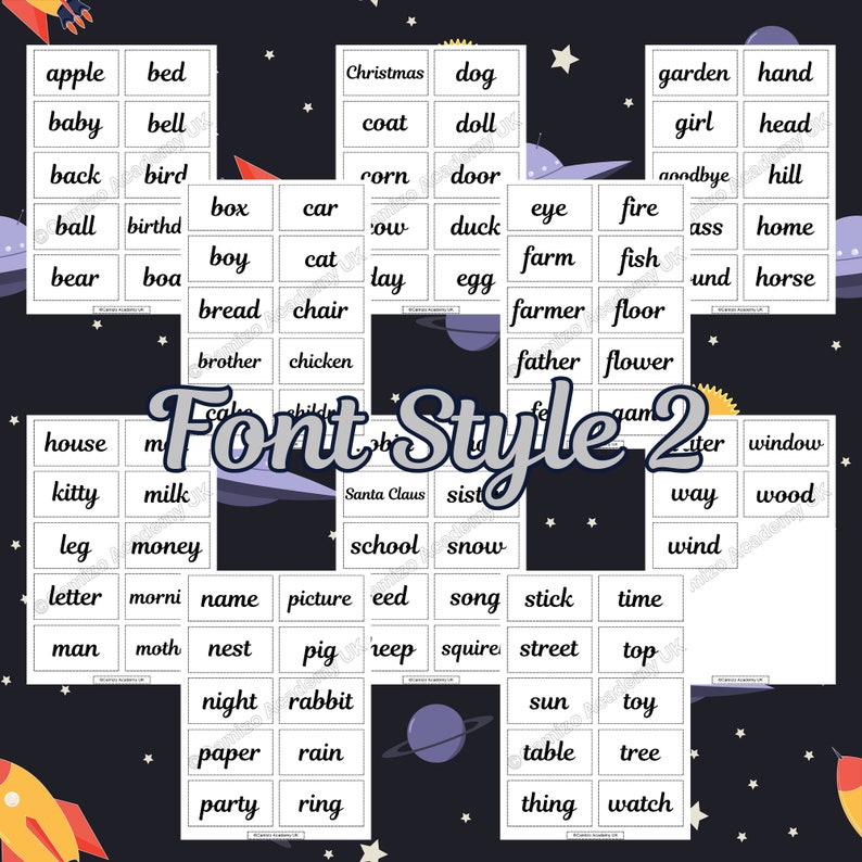 Printable Flashcards Dolch Sight Words Nouns 95 Words - Etsy