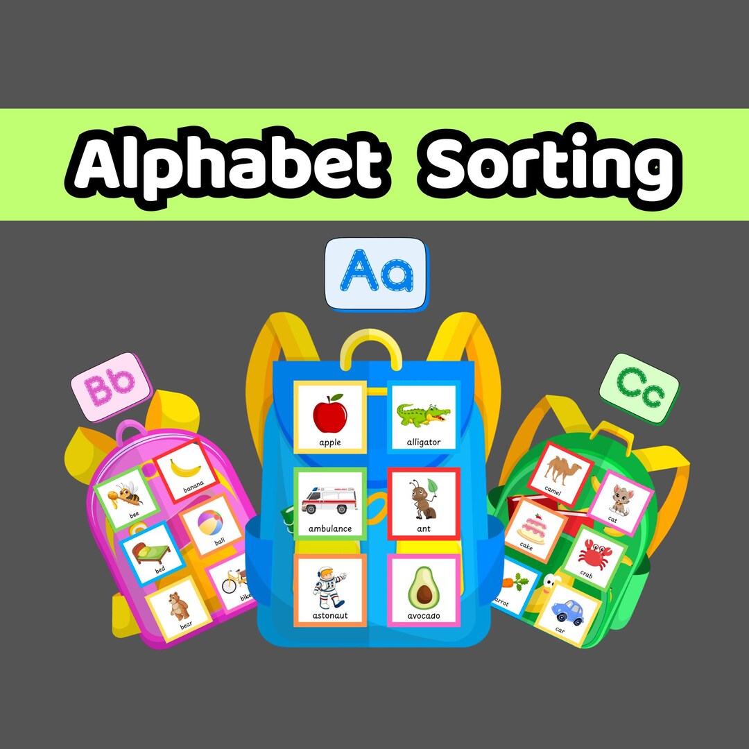 ABC English Alphabet Sorting Mat | School Bag Backpack | Matching ...