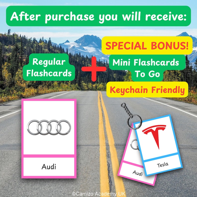 My First Car Logos Flashcards, Printable Toddler Flashcards, Car Theme ...