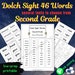 Printable Flashcards Dolch Sight Words Second Grade 46 Words Homeschool ...